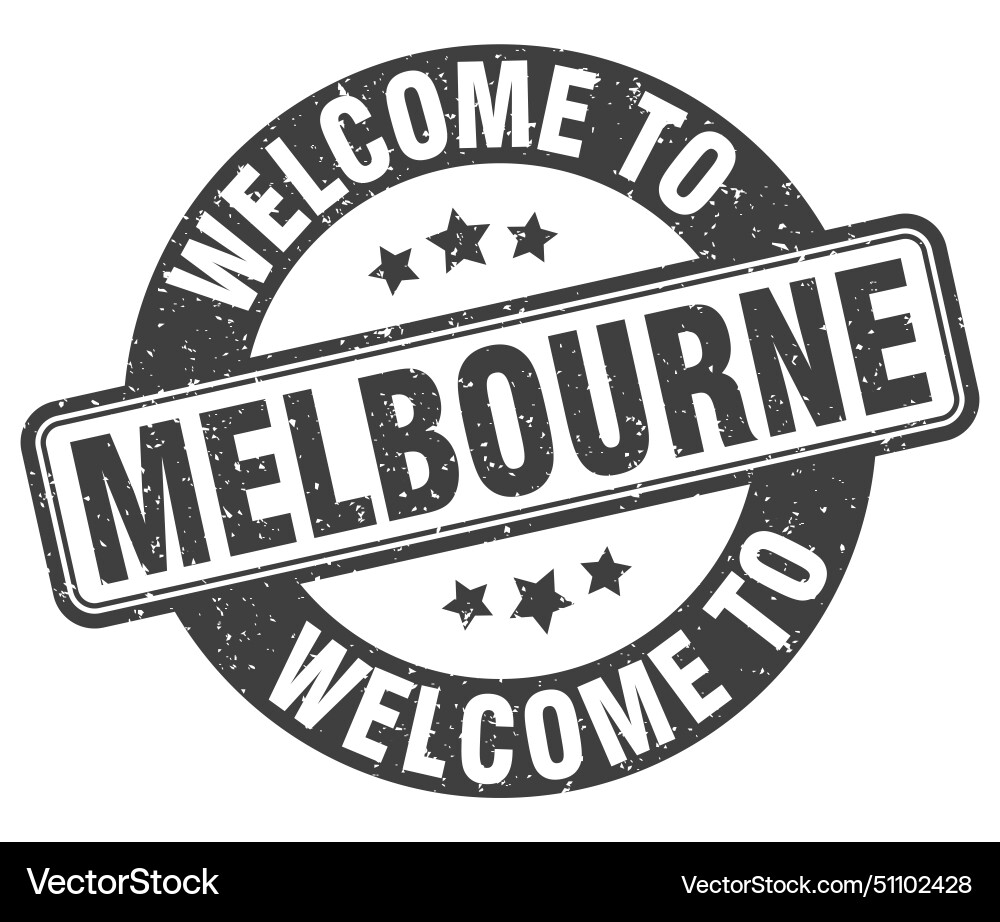 Welcome to melbourne stamp round sign Royalty Free Vector