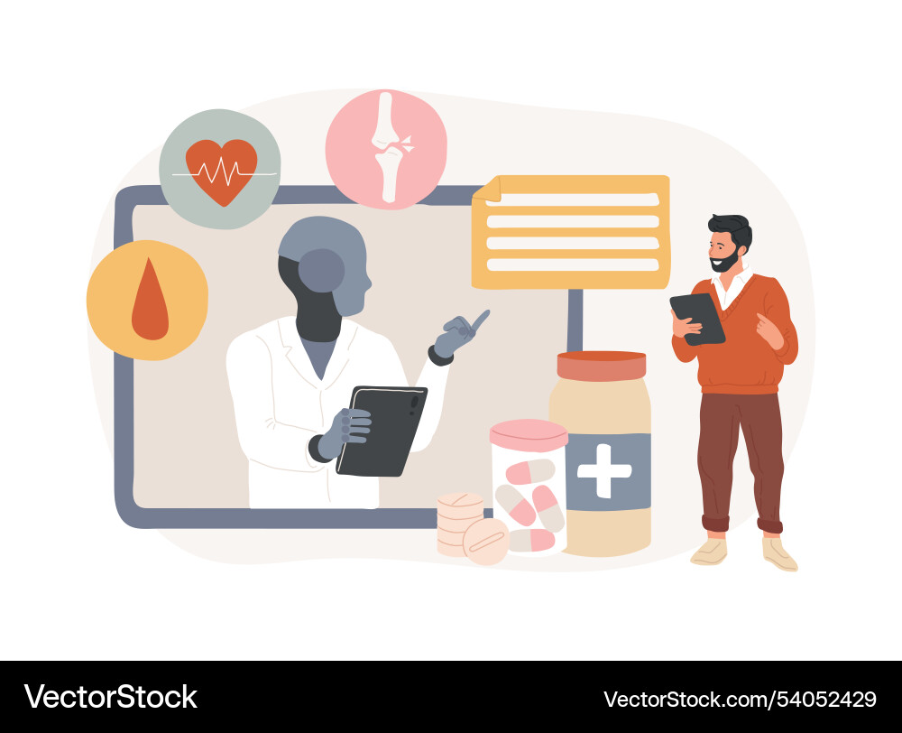 Ai-enhanced telemedicine abstract concept Vector Image