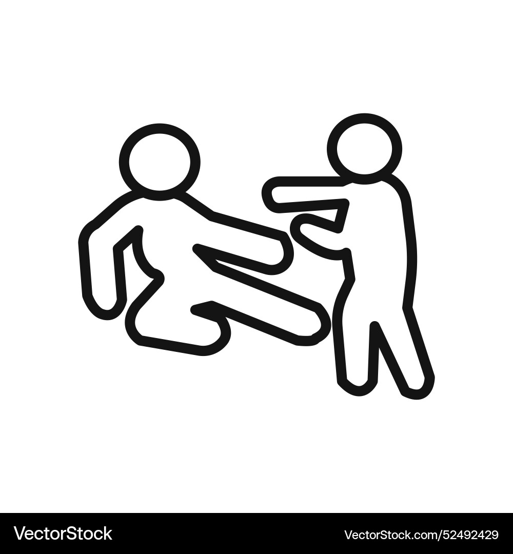 Angry people conflicts icon linear graphics set Vector Image