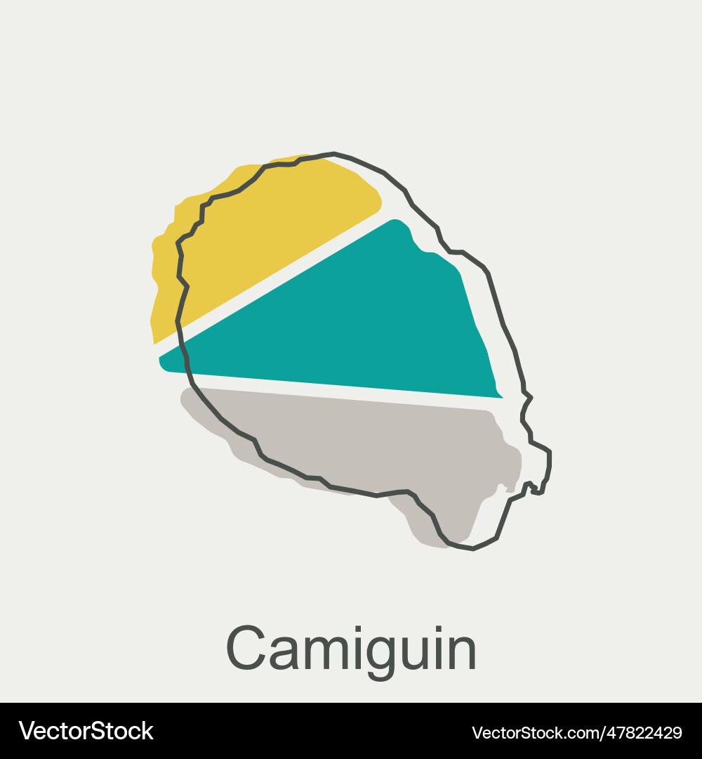 Camiguin Island Map Template Royalty Free Vector Image