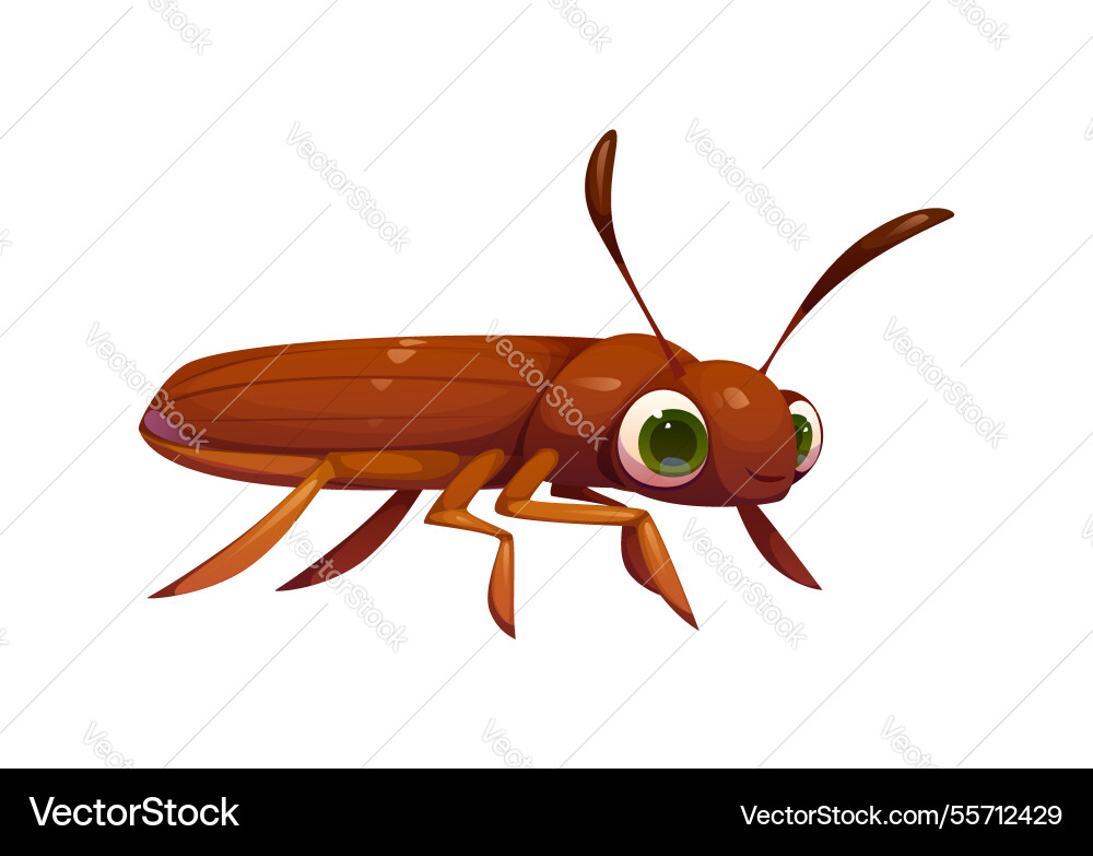 Cartoon funny cockroach insect character Vector Image