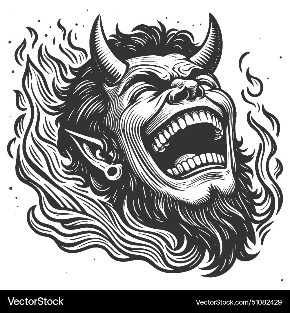 Devilish figure laughing Royalty Free Vector Image