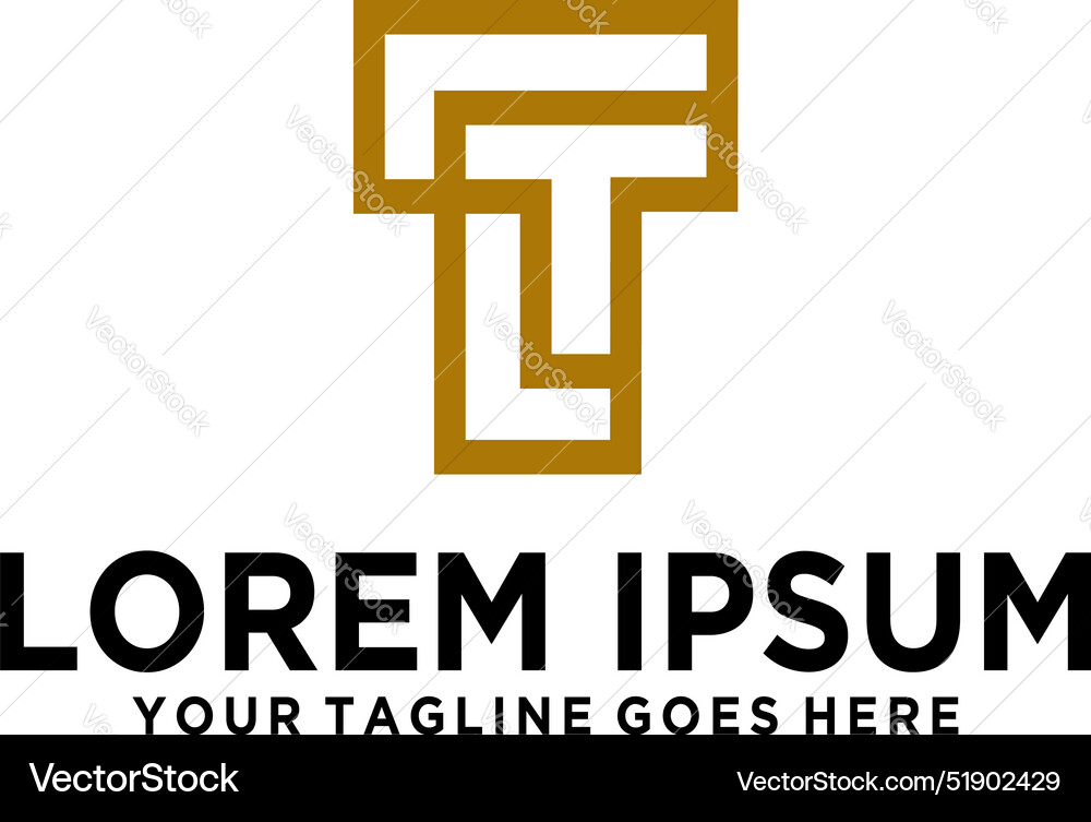 Double t letter logo design Royalty Free Vector Image