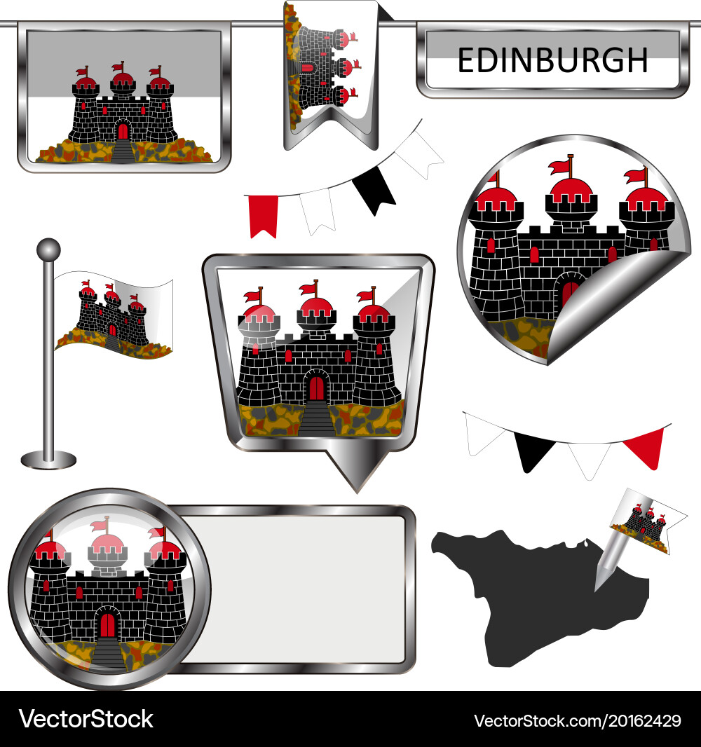 Edinburgh Flag Icons Royalty Free Vector Image