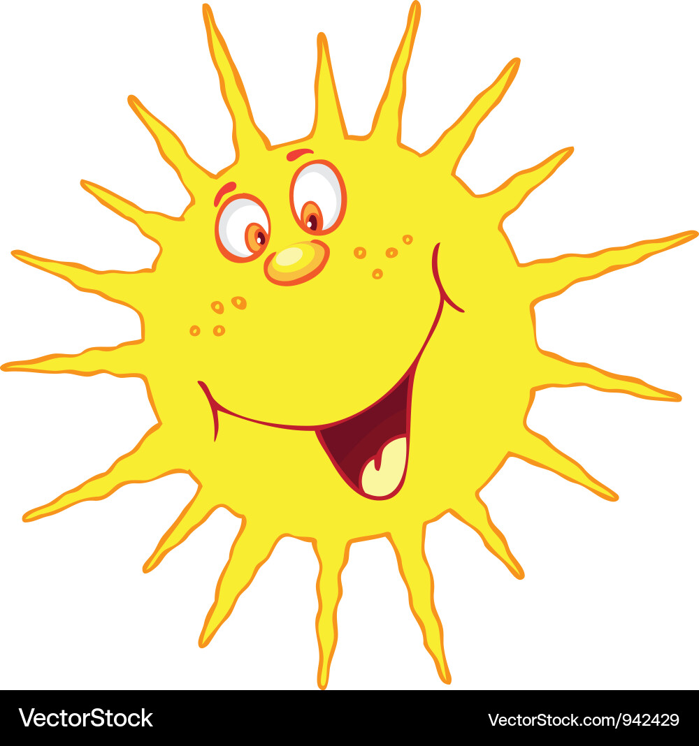 Funny sun Royalty Free Vector Image - VectorStock