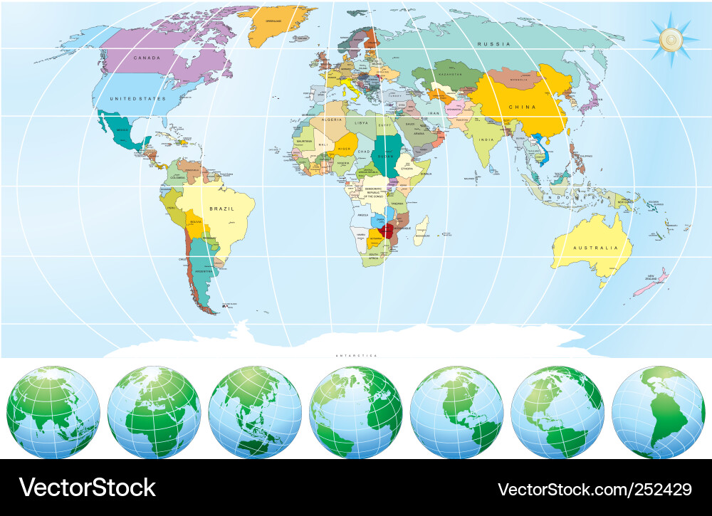 Global Map Illustration Royalty Free Vector Image