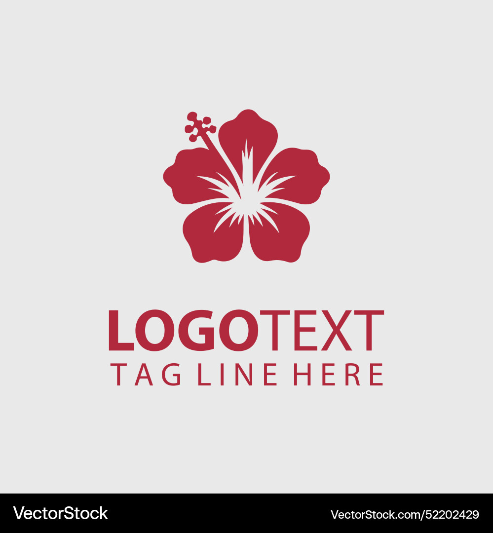 Hibiscus flower logo Royalty Free Vector Image