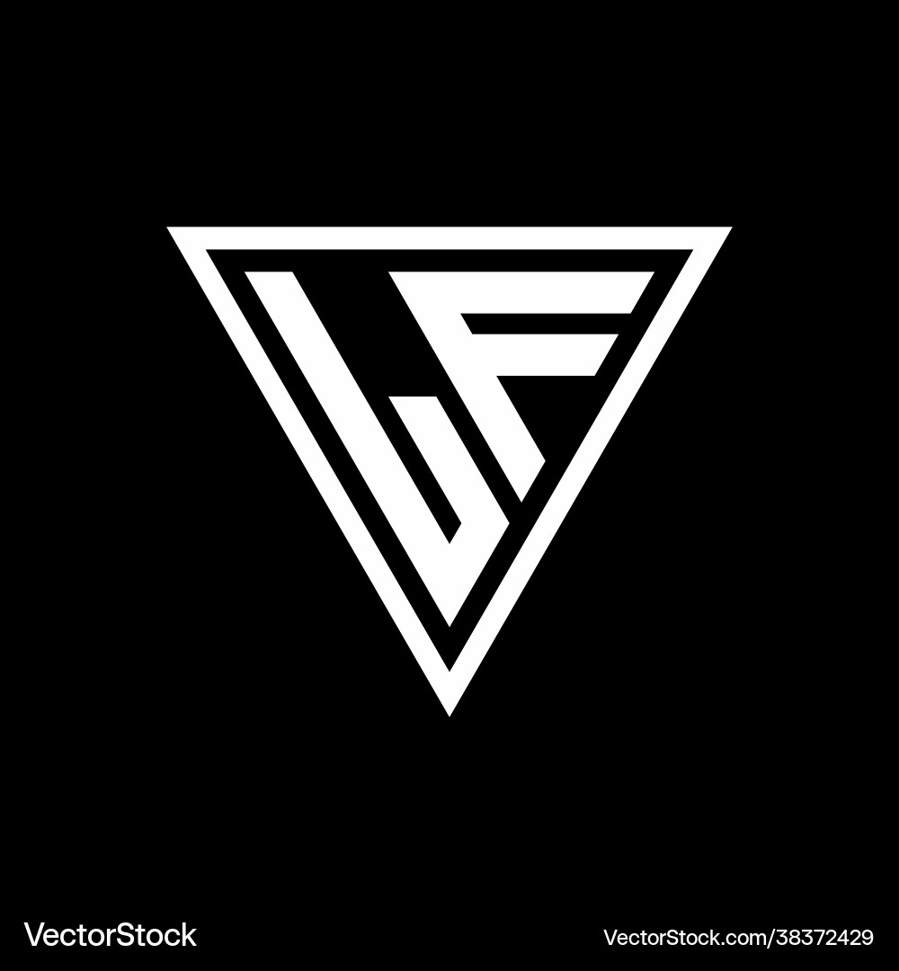 Lf logo monogram with triangle shape designs Vector Image