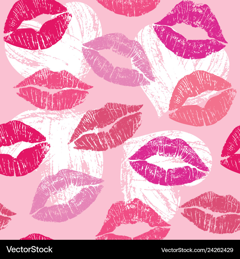 Lip Kiss Hearts Pattern – Royalty-Free Vector | VectorStock