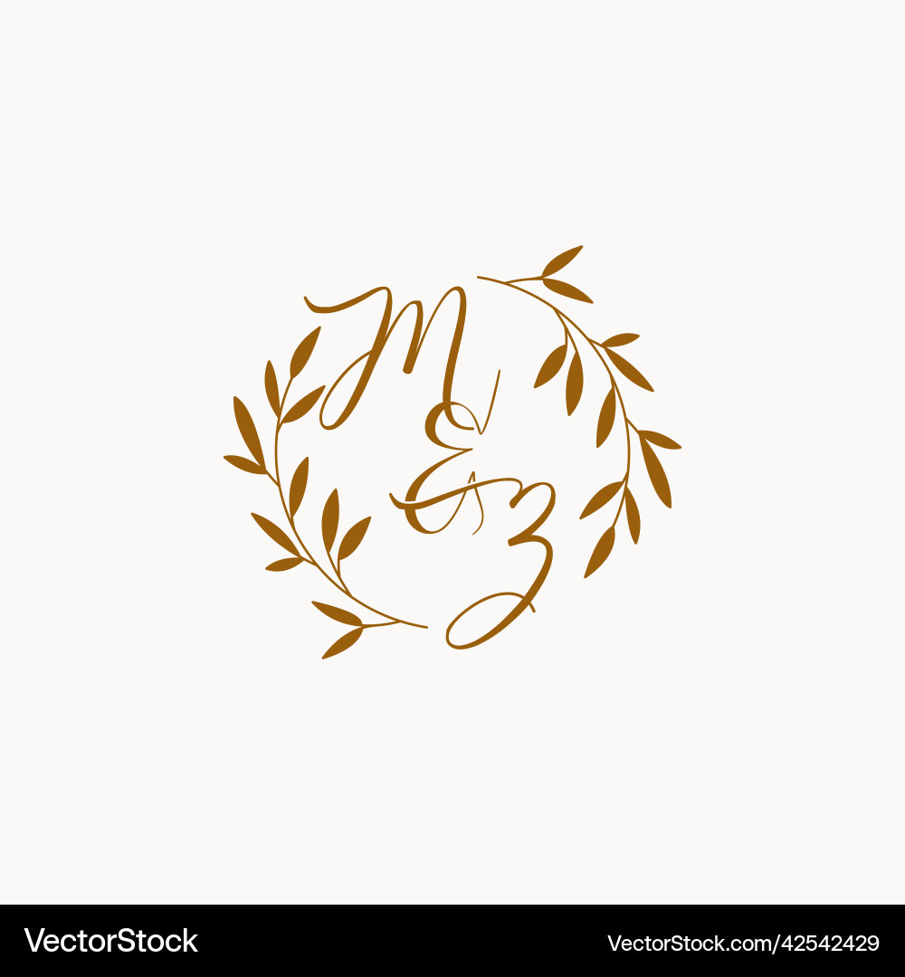 Mz initial wedding monogram logo Royalty Free Vector Image