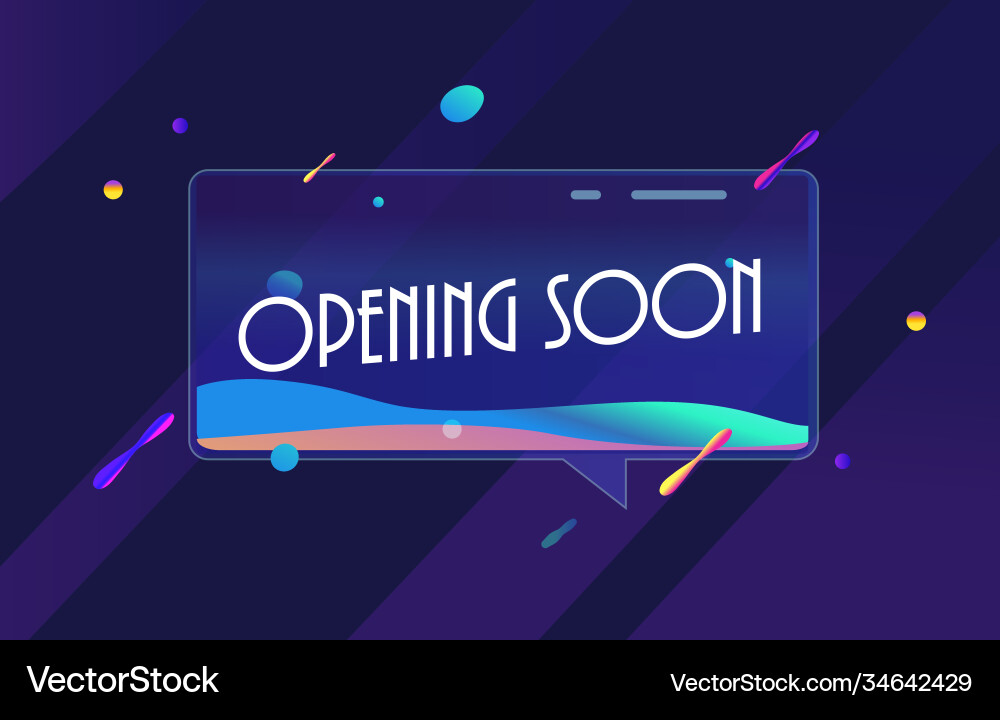 Opening soon in design banner template Royalty Free Vector