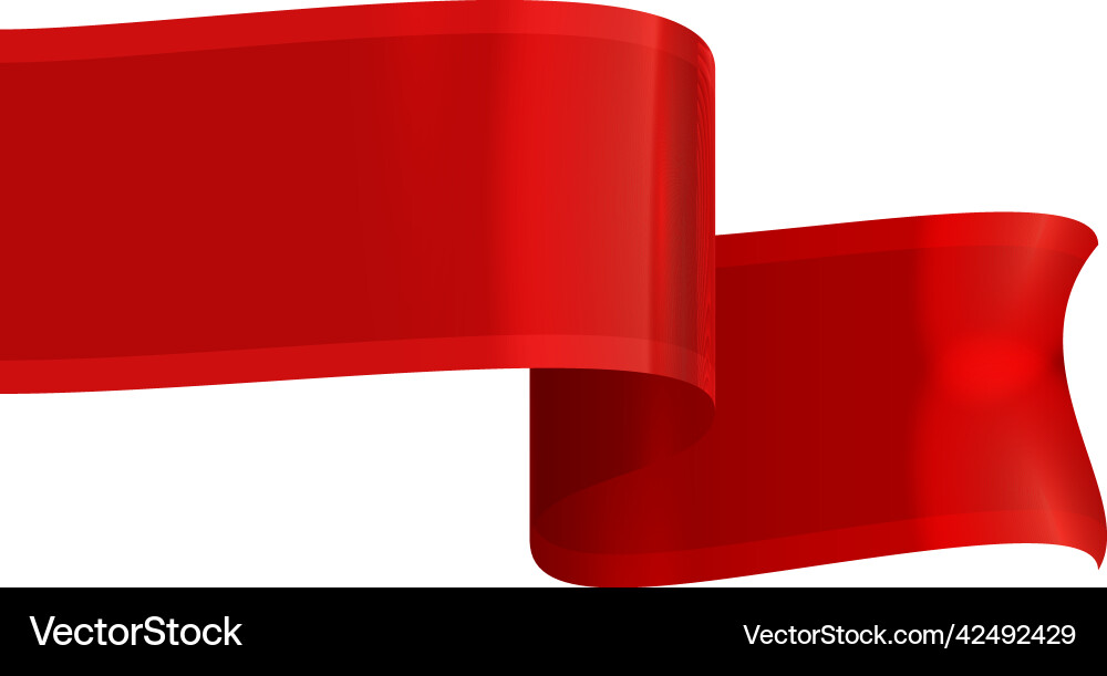 Red realistic ribbon composition Royalty Free Vector Image