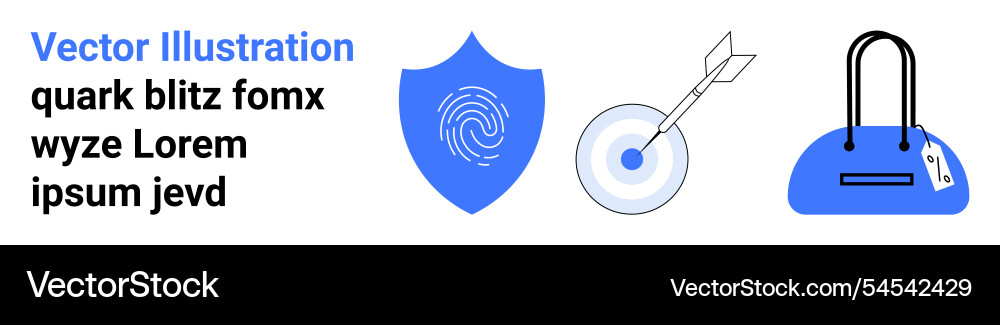 Security shield with fingerprint bullseye target Vector Image