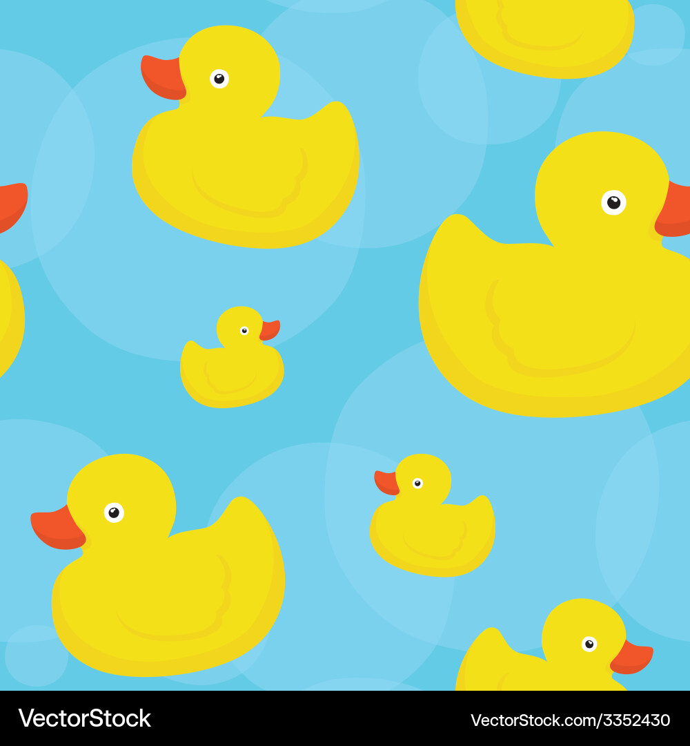 Blue Rubber Duck Pattern Royalty Free Vector Image