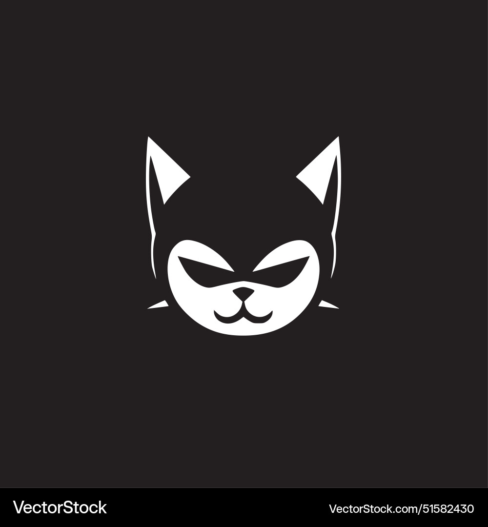 Cat - minimalist and flat logo Royalty Free Vector Image