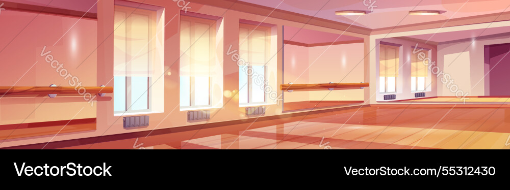 Empty ballet studio interior Royalty Free Vector Image