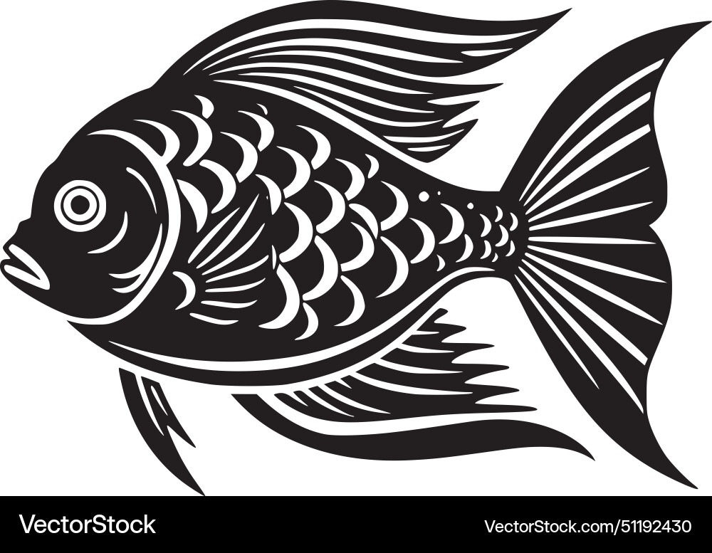 Fish - black and white Royalty Free Vector Image