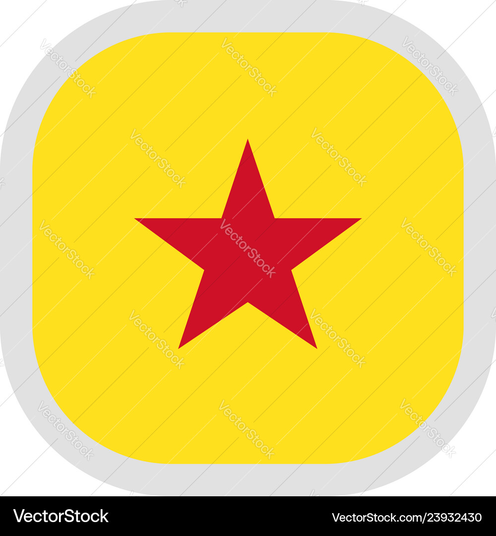 Icon square shape with flag on white background Vector Image