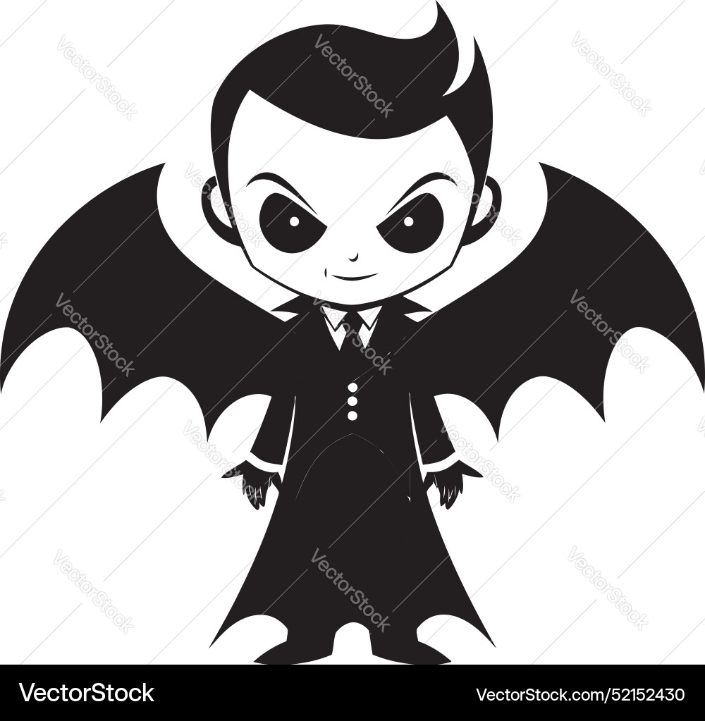 Magical bats whimsical dracula logo fluttering Vector Image