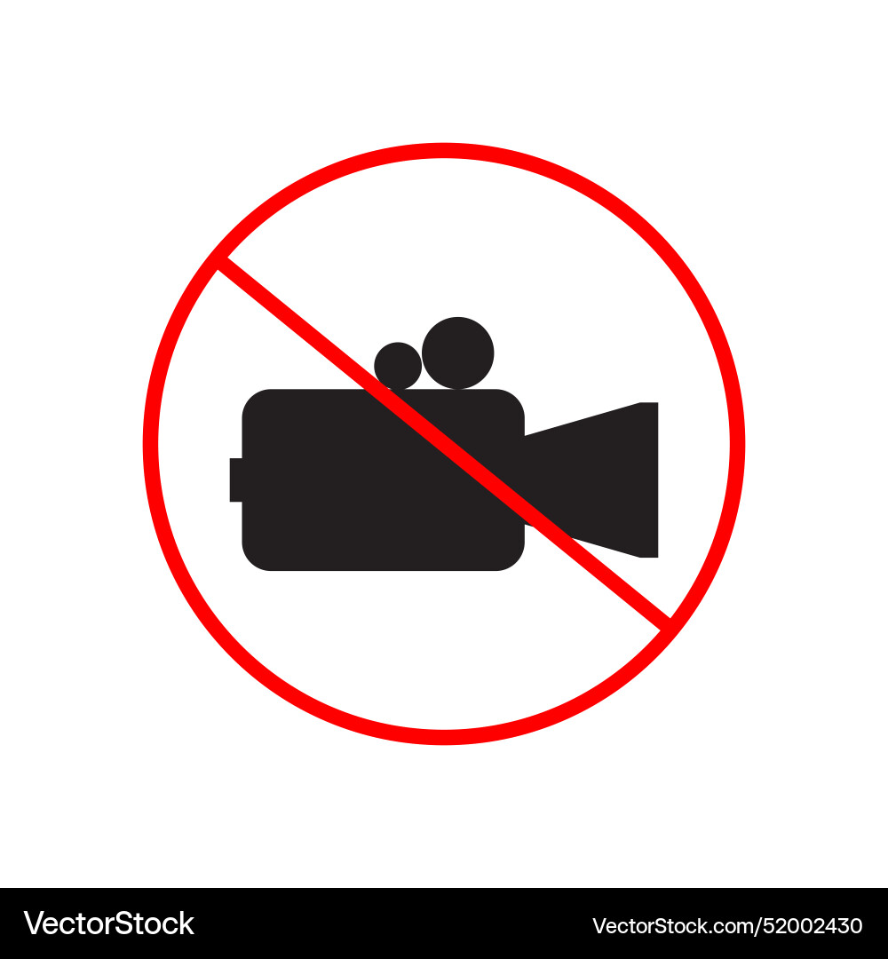 No video recording allowed indicating restriction Vector Image