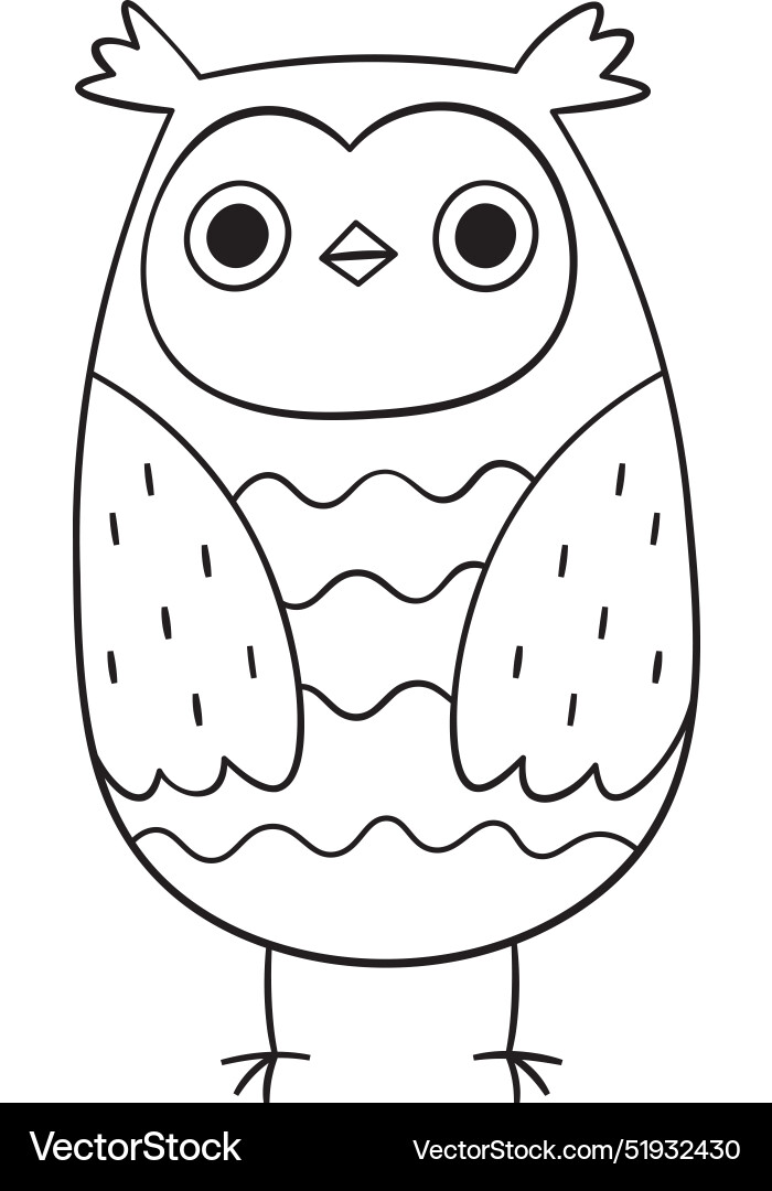 Owl bird hand drawn Royalty Free Vector Image - VectorStock