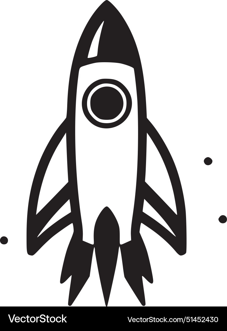 Rocket - minimalist and simple silhouette Vector Image
