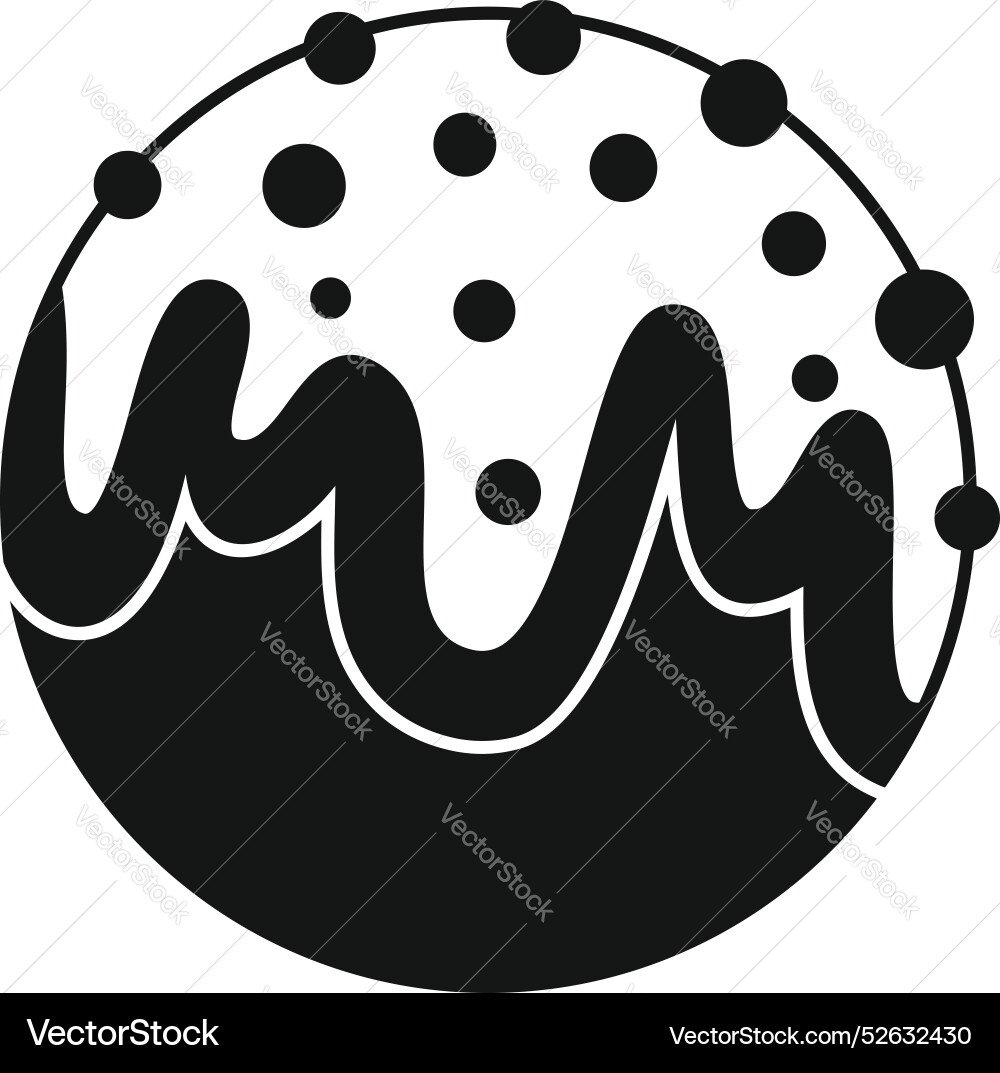 Round cake with icing dripping and chocolate chips