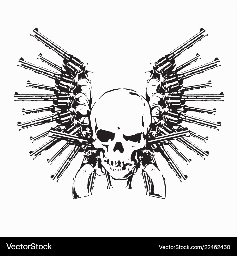 Skull guns Royalty Free Vector Image - VectorStock