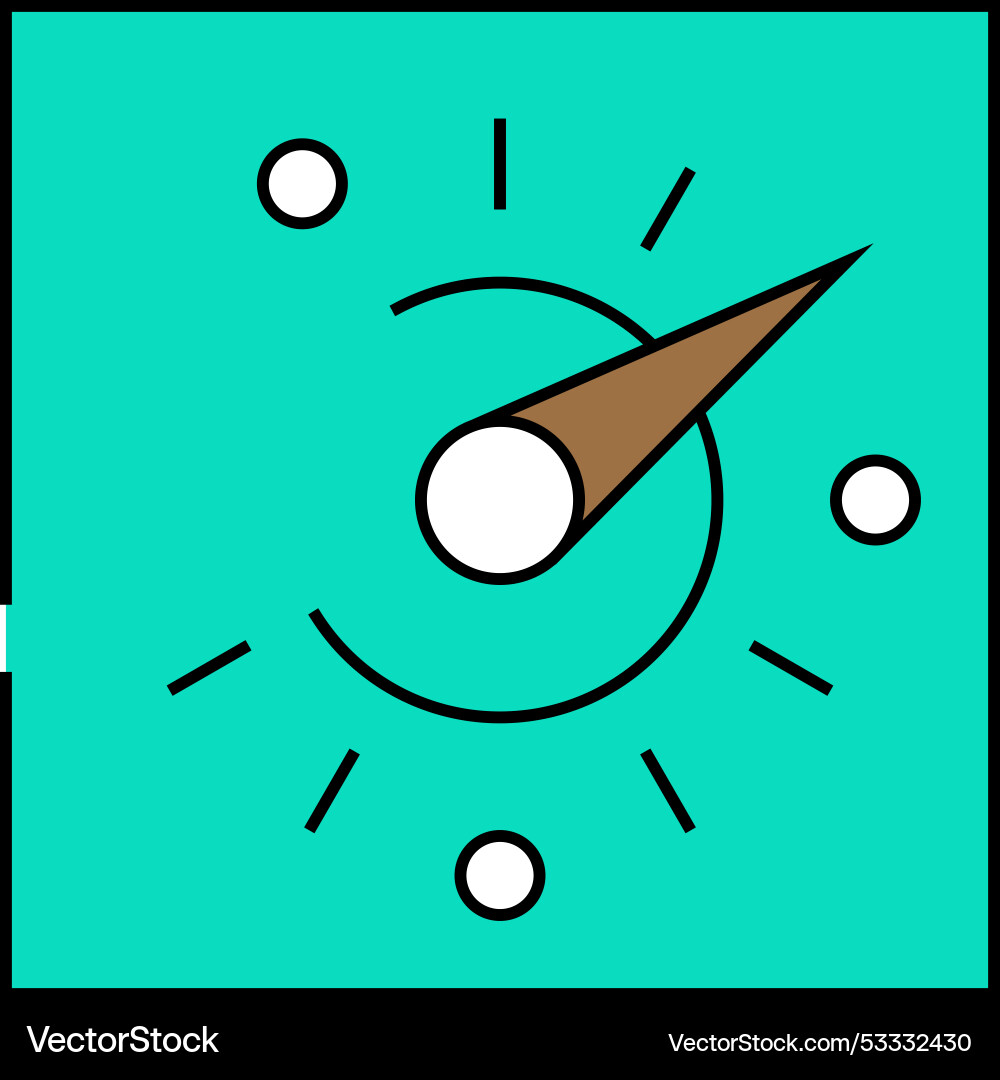 Sundial sun clock icon color Royalty Free Vector Image