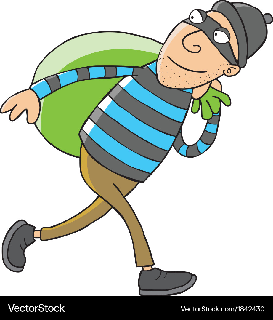 Thief cartoon Royalty Free Vector Image - VectorStock
