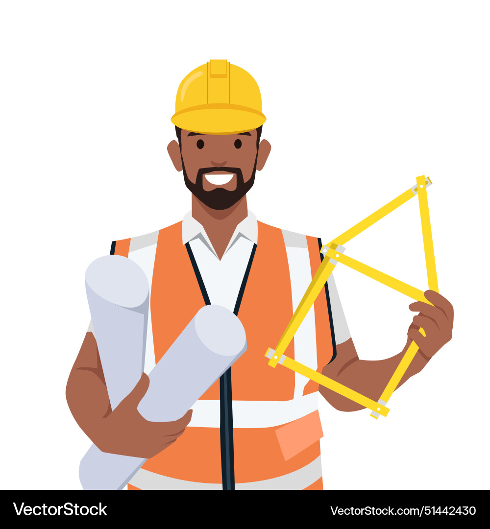 Young architect builder worker construction Vector Image