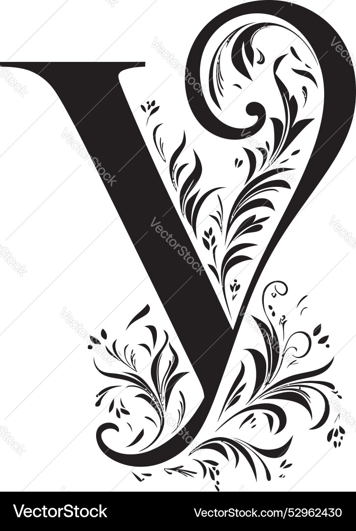 Yuletide elegance joyful letter y decor yonder Vector Image