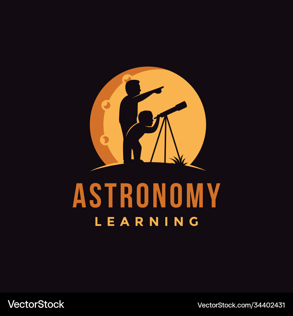 Astronomy learning logo icon Royalty Free Vector Image