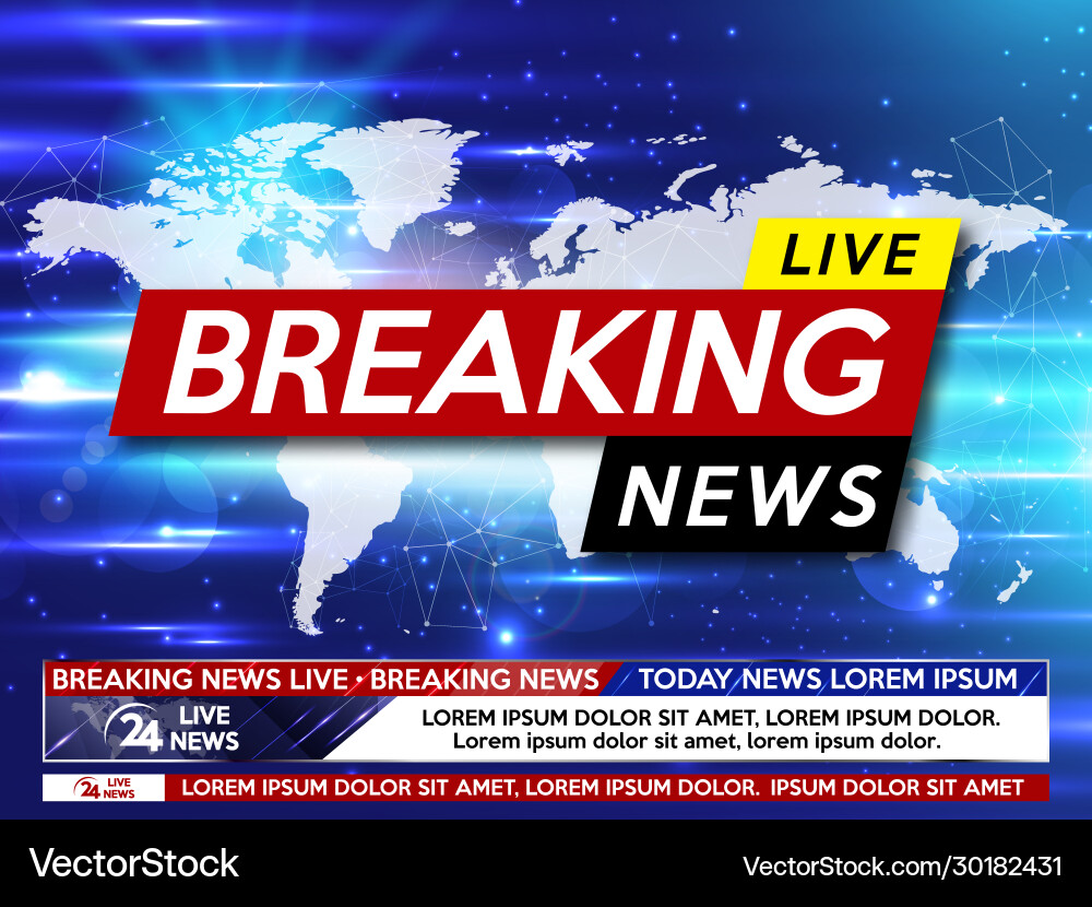 Background screen saver on breaking news Vector Image
