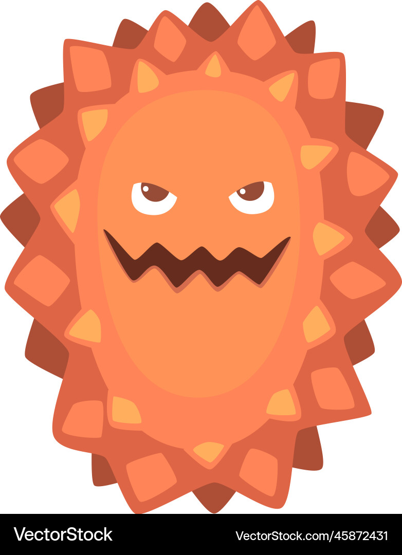 Cartoon microbe evil disease monster with grin Vector Image