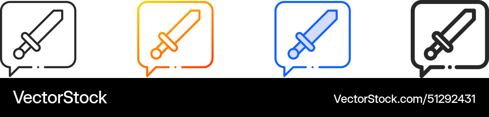 Chess iconthin linear gradient blue stroke Vector Image