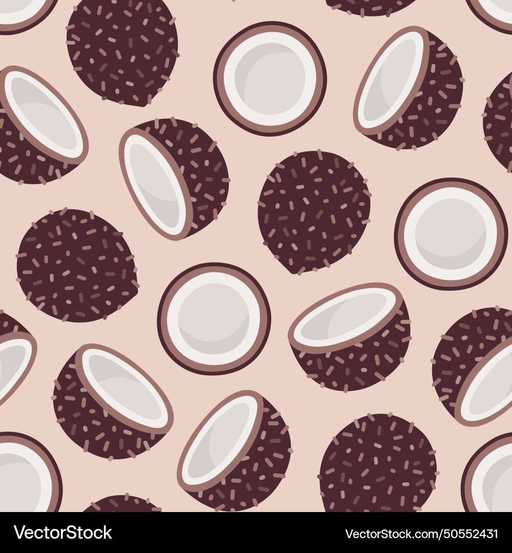 Coconut fruit pattern Royalty Free Vector Image