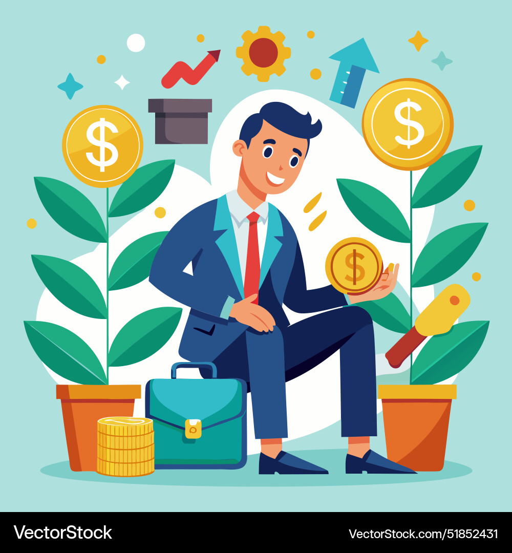 Financial growth mindset for business success Vector Image