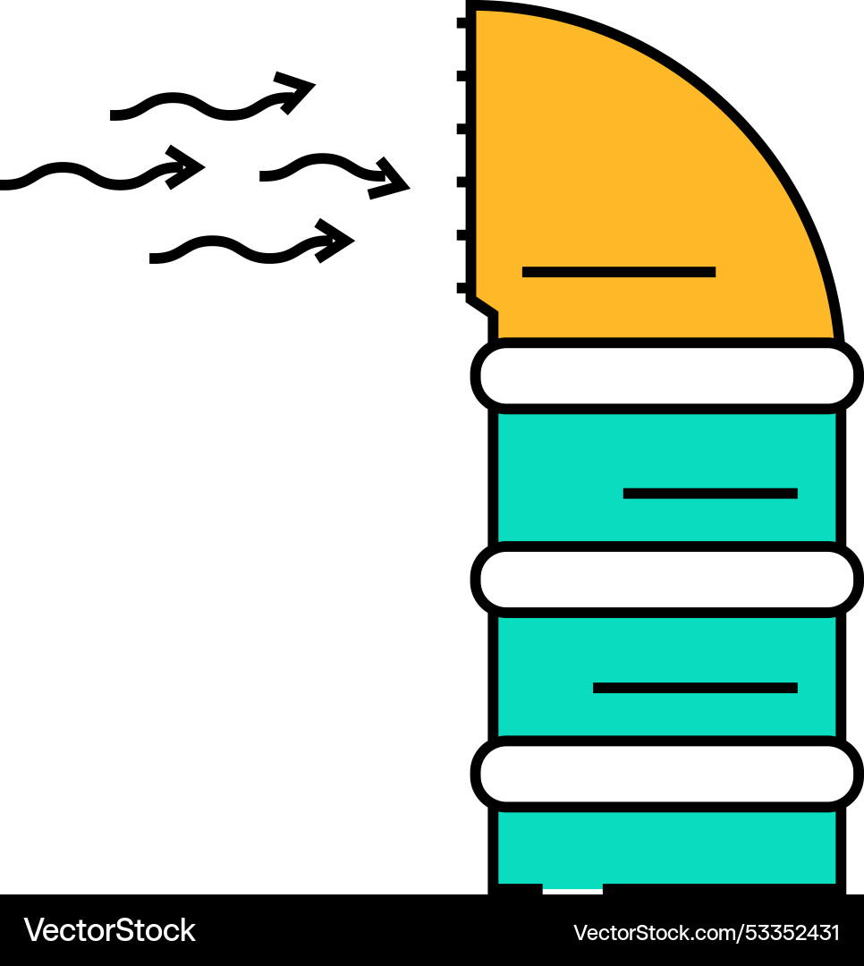 Fresh air intake ventilation icon color Royalty Free Vector