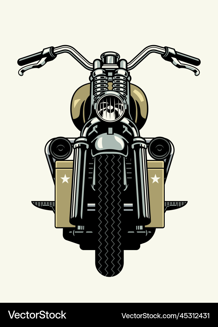 Front side view of world war 2 motorcycle Vector Image