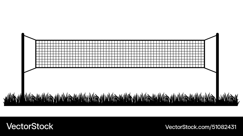 Indoor empty badminton net for court Royalty Free Vector