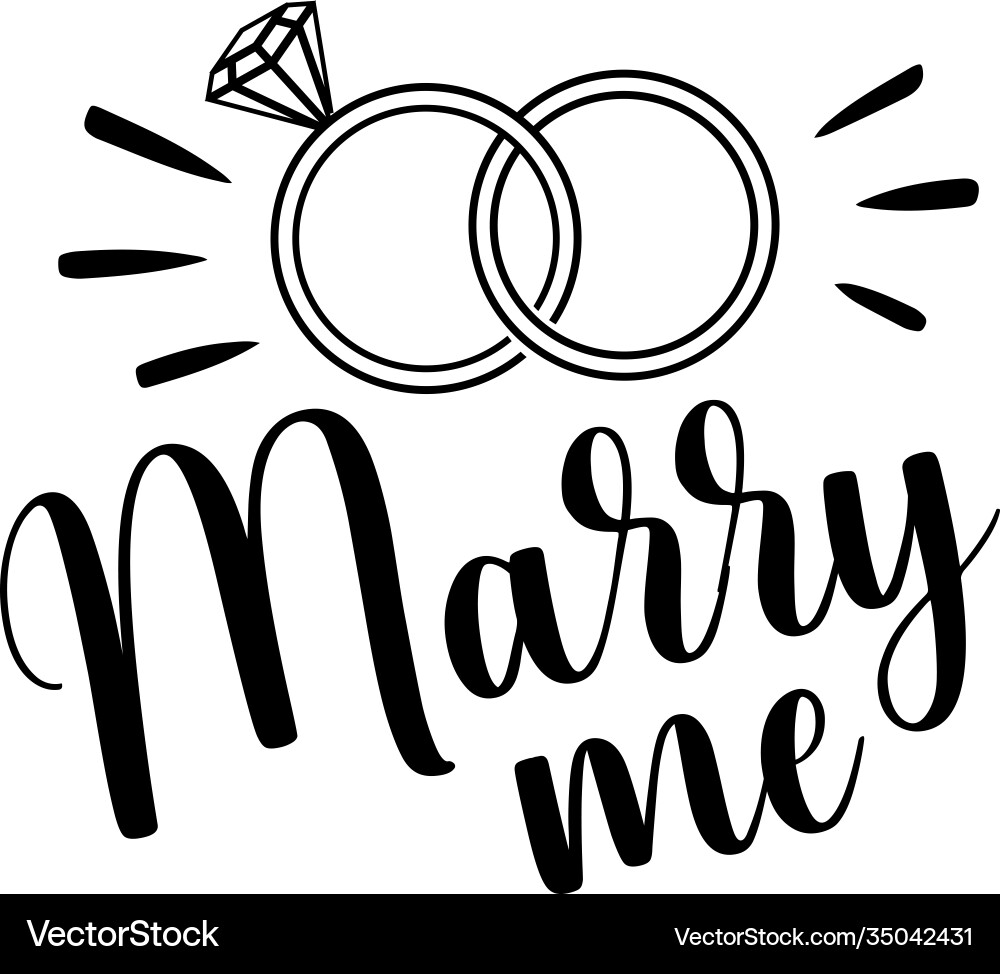 Marry me isolated on white background Royalty Free Vector
