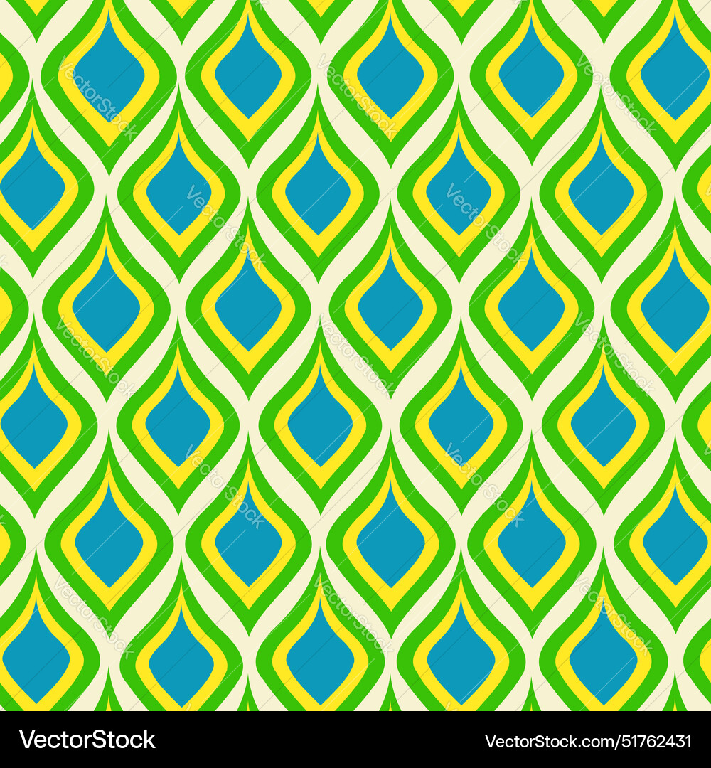 Mid century vintage ogee seamless pattern Vector Image