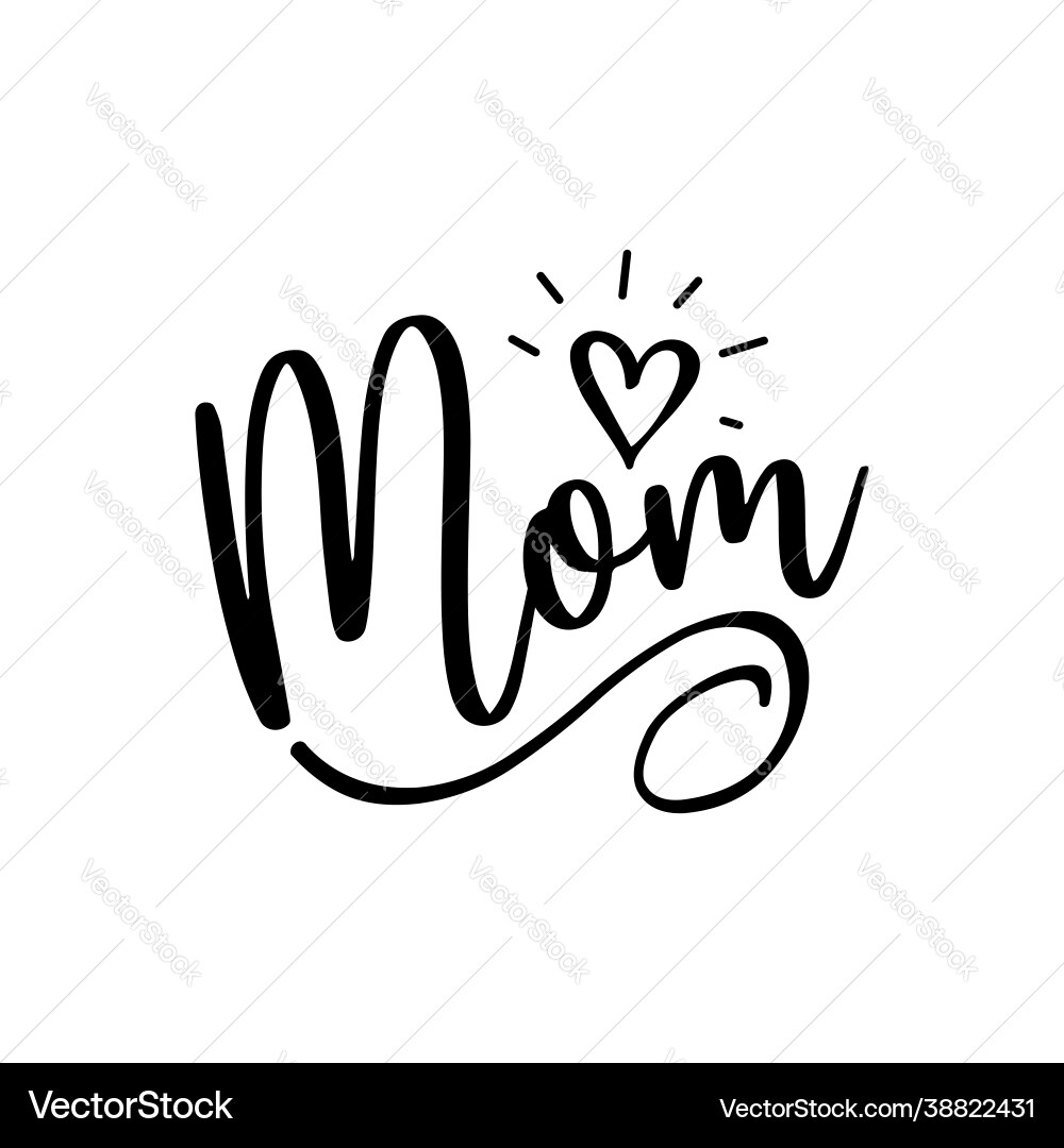 Mom calligraphy design Royalty Free Vector Image