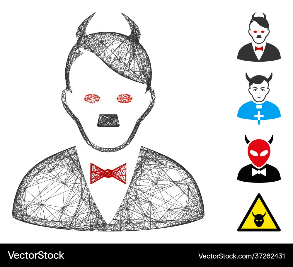 Network hitler devil mesh Royalty Free Vector Image