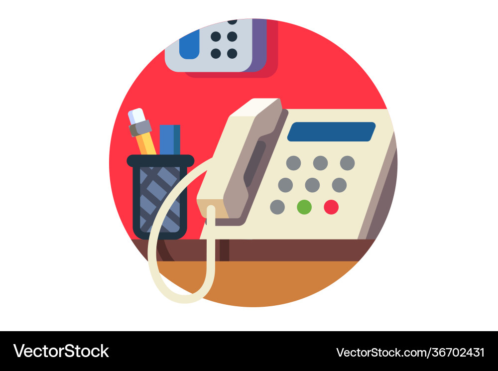 Phone with on office desk Royalty Free Vector Image