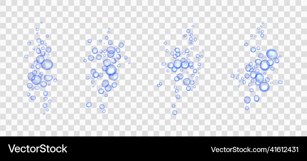 Realistic effervescent water or blue air bubbles Vector Image