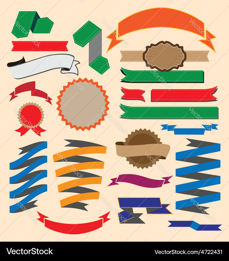 Ribbon banners collection Royalty Free Vector Image
