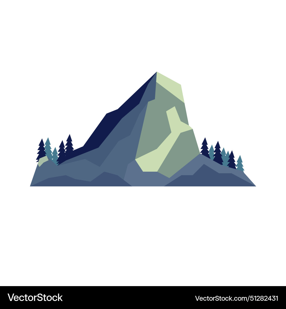 Rock mountain flat icon design template elements Vector Image