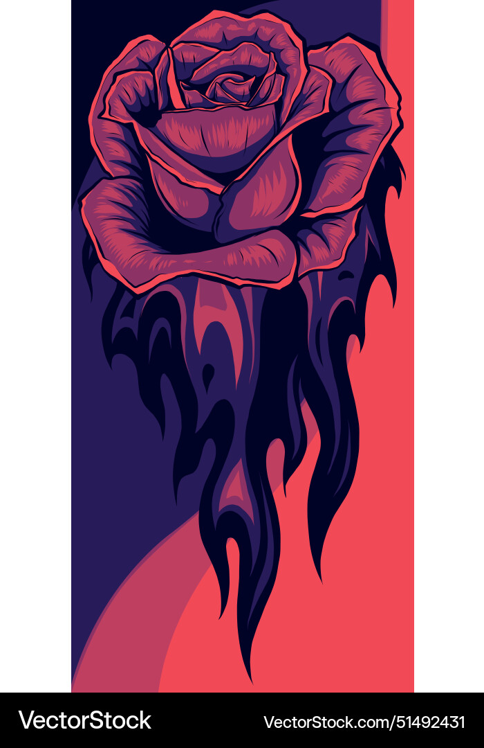 Rose flower and flame Royalty Free Vector Image
